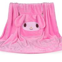 China Premium Soft Foldable Blanket Pillow Polyester Flano Fleece Travel Blanket for sale