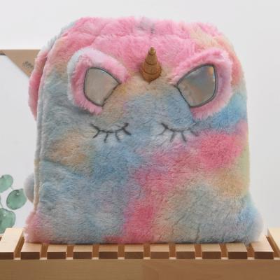 China Premium Unicorn Soft Fleece Blanket Breathable 2 In 1 Soft Pillow Case for sale