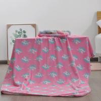 China Premium Unicorn Soft Fleece Blanket Breathable 2 In 1 Soft Pillow Case for sale