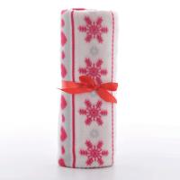 China Christmas Red Snowflake Foldable Blanket Pillow Polar Fleece And Blanket Gift Set for sale