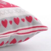 China Christmas Red Snowflake Foldable Blanket Pillow Polar Fleece And Blanket Gift Set for sale