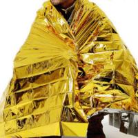 China Foil Emergency Relief Blanket Mylar Thermal Homeless Care Poncho Blanket Waterproof for sale