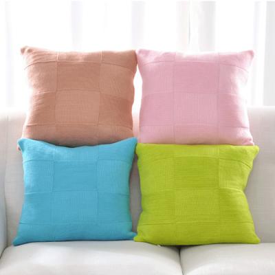 China Polyester Knitted Cushion And Pillow Crochet Textured 18x18 Cushion Throw Pillow for sale