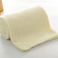 China Premium Soft Cozy Knitting Blanket Baby Home Cotton Thermal Blanket for sale