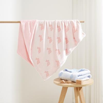 China 100% Polyester Super Soft Cutting Flannel Fleece Baby Blanket for sale