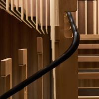 China PVC Plastic Vinyl Stair Handrail 45x45mm Modern Home Hotel Handrail SO45 for sale