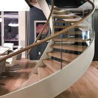 China PVC Glass Stair Railing Handrail 50x50mm Customizable Modern Design for Hotels for sale