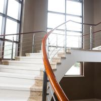 China SO100 PVC Stair Handrail 100x45mm Modern Design Wooden Style for Hotel Home for sale