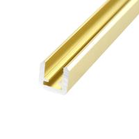 China Gold Aluminum Glass Railing Handrail for 10-12mm Tempered Glass AA6063 for sale