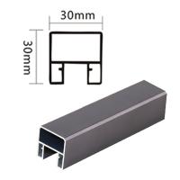 China Aluminum Alloy Glass Railing 30x30mm Floor Mounted Handrail for Stairs Deck Bridge for sale