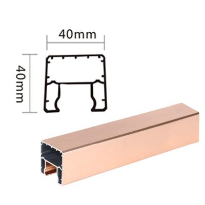 China AA6063 Aluminum U-Channel Profile Tempered Glass Frameless Railing Handrail 40x40mm for 10-18mm Glass for sale