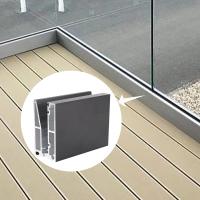 China Aluminum Indoor Stair Handrail Baluster Railing W60x110mm Powder Coated for 10-18mm Glass for sale