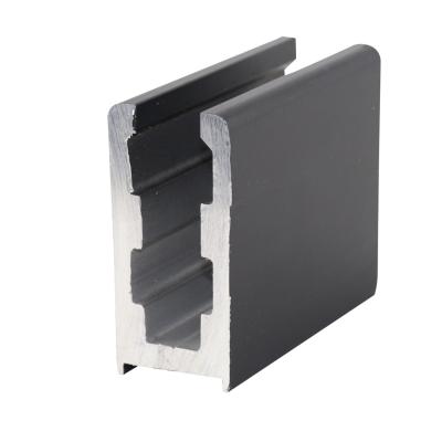 China Coated Black Aluminum U Channel for 12mm Glass Railing W32mm H80mm 5-10 Year Guarantee for sale