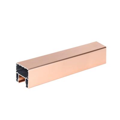 China Aluminum Glass Stair Balustrade Handrails 40x40mm for Deck Railings Black Gold Silver for sale