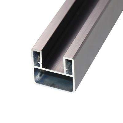 China Grey Frameless Glass Aluminum Balustrade Handrail 30x30mm for Deck Stair Pool for sale