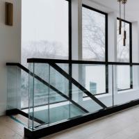 China Floor Mounted Aluminum Railing Balustrade U Profile Handrail 30x30mm for 10-14mm Glass for sale