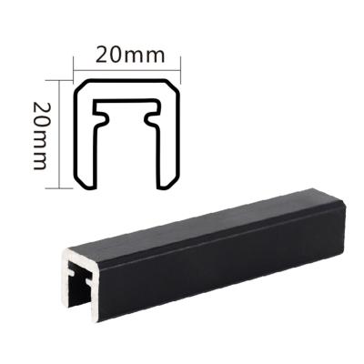 China Aluminum U Channel Glass Handrail 20x20x3.5mm for Stair Balcony Indoor Railing for sale