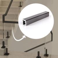 China Aluminum U Channel Glass Handrail 20x20x3.5mm for Stair Balcony Indoor Railing for sale
