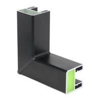 China Aluminum Alloy Balcony Handrail Railing 30x30mm for Stair Position in Black Grey Gold for sale