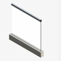 China U Base Railing System with LED Strip and Tempered Glass Support Bracket 3.6m / piece for sale