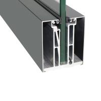 China Aluminum U Channel Glass Railing 86x101mm for 12-17mm Frameless Glass Balcony for sale