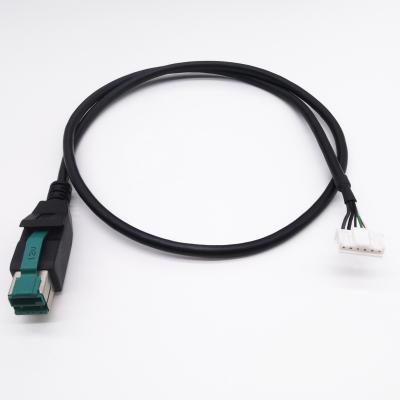 China 12V/24V Powered USB Cable with JST Connector for POS Printers - 20AWG Wire with UL/CE/RoHS Certification for sale