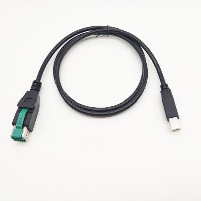 China 12V/24V Powered USB Cable with USB-B Male and Hosiden Plug - 20AWG Wire Gauge for Industrial Equipment for sale