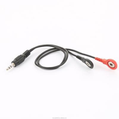 China 2 Lead ECG Medical Cable with 4.0mm Electrode Snaps to 3.5mm Stereo Plug - FMC-003 UL/CE Certified for sale