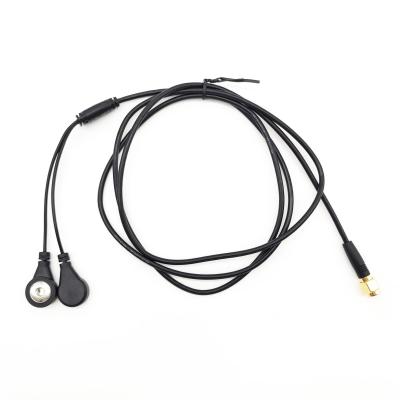 China 30cm ECG Medical Cable 2 Lead 4.0mm Electrode Snaps to RP SMA Female Right Angle - FMC-009-1 for sale