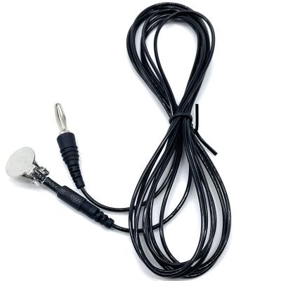 China 4.0mm Banana Plug to 15mm Ear Clip Medical Cable FMC-017 with UL RoHS CE REACH Certification for sale