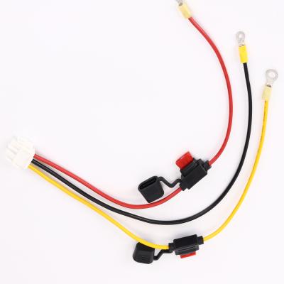 China Custom 12 AWG Automotive Wire Harness with ATC ATO Fuse Holder Ring Terminal for sale