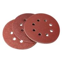 China 180 Grit 6-Inch Sandpaper Sander 5 Inch Red Round Sand Paper With 8 Holes Abrasive Discs With 150mm Hook Loop 150mm Sanding Disc for sale