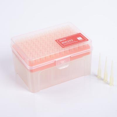 China 200μL Filter Pipette Tips 96 Holes Rack Sterile for Single Multichannel Pipettes for sale