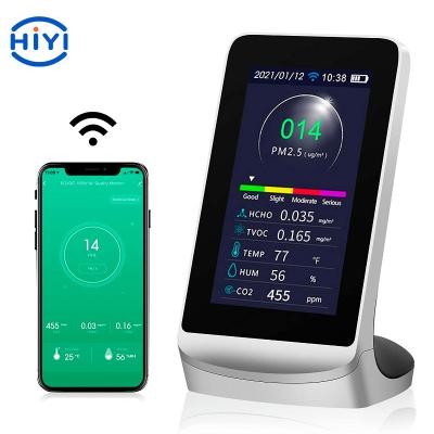 China WiFi Air Quality Monitor with 3000mAh Battery - HCHO TVOC CO2 PM2.5 PM10 Detection, 4.5-inch Display for sale