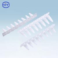 China 0.1ml 0.2ml PCR 8 Strips Tubes with Flat Caps for 96 Well Plate Biological Research for sale
