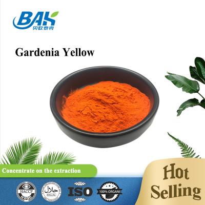 China Natural Gardenia Yellow Food Color Powder Halal Kosher ISO Water Soluble 1000 CFU/g for sale