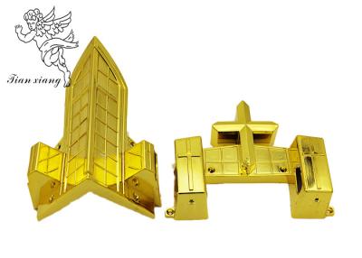 China Gold ABS Plastic Coffin Furniture Casket Corner With Cross Decoration for sale