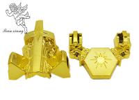China Casket Corner Iron Tubes Parts Of Coffin Plastic Gold Color for sale