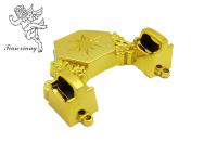 China Casket Corner Iron Tubes Parts Of Coffin Plastic Gold Color for sale