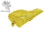 China European Coffin Fitting Casket Corners Pale Gold PP Virgin Plastic 18# With Steel Tubes for sale