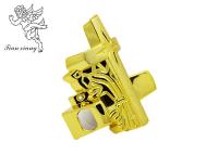 China Casket Corner Iron Tubes Parts Of Coffin Plastic Gold Color for sale