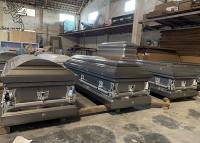 China Rectangle Stainless Metal Casket With Durable Metal Construction for sale