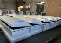 China Adult Funeral Metal Casket, White Gold Gradient Surface, Pleated Linen Set for sale