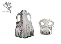China Silver Color  PP  Material Funeral Coffin Furniture Casket Corner with  metal tubes for sale