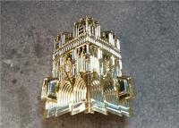 China Customized Virgin Plastic Casket Corners Pale Golden American Style With Cathedral for sale