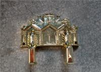 China Customized Virgin Plastic Casket Corners Pale Golden American Style With Cathedral for sale