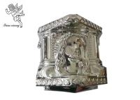 China Silver Plastic Coffin Decoratin , Funeral Decorative Parts Of A Casket Christ Model for sale