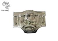 China Silver Plastic Coffin Decoratin , Funeral Decorative Parts Of A Casket Christ Model for sale