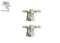China Funeral Swing Coffin Handles With Short Tube , Pale Gold H9023 - 1 Casket Handle Hardware for sale