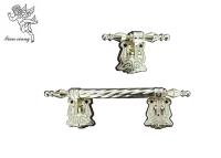 China Funeral Swing Coffin Handles With Short Tube , Pale Gold H9023 - 1 Casket Handle Hardware for sale